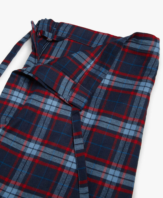 Plaid Flannel Open Pajamas in Dark Blue/Red Tartan for Men | Brooks ...