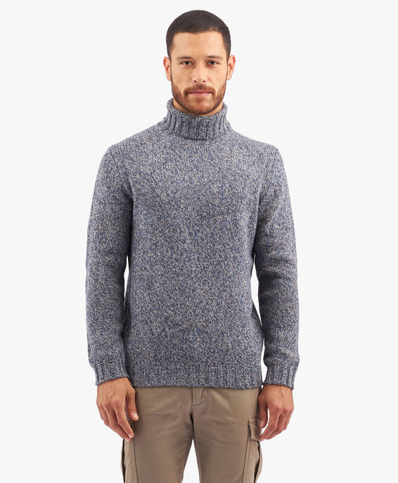 Blue Lambswool Rollneck Sweater in Blue | Brooks Brothers® EU